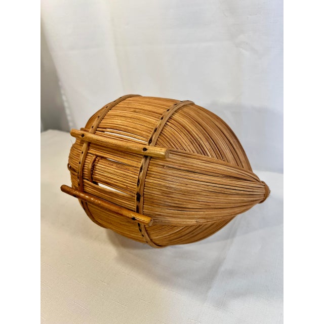 Vintage Late 20th Century BoHo Chic Handmade Bamboo and Rattan Boat ...