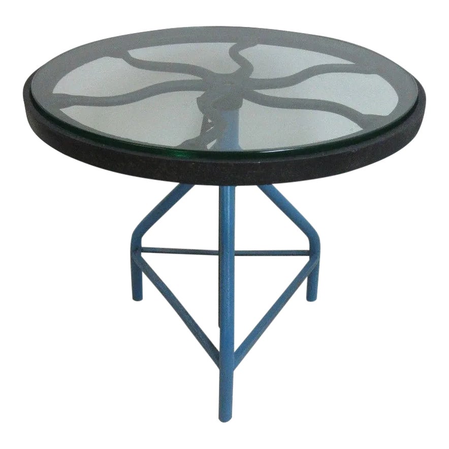 Vintage Industrial Gear Metal Tripod Lamp End Table Stand | Chairish
