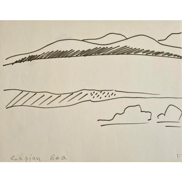 1960s Frank Wallace Caspian Sea Modern Drawing | Chairish