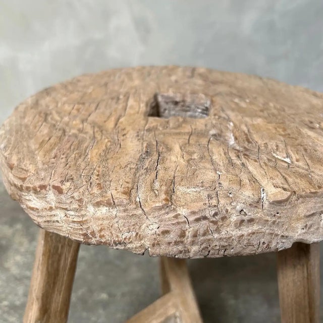 Vintage Wheel Stool | Chairish