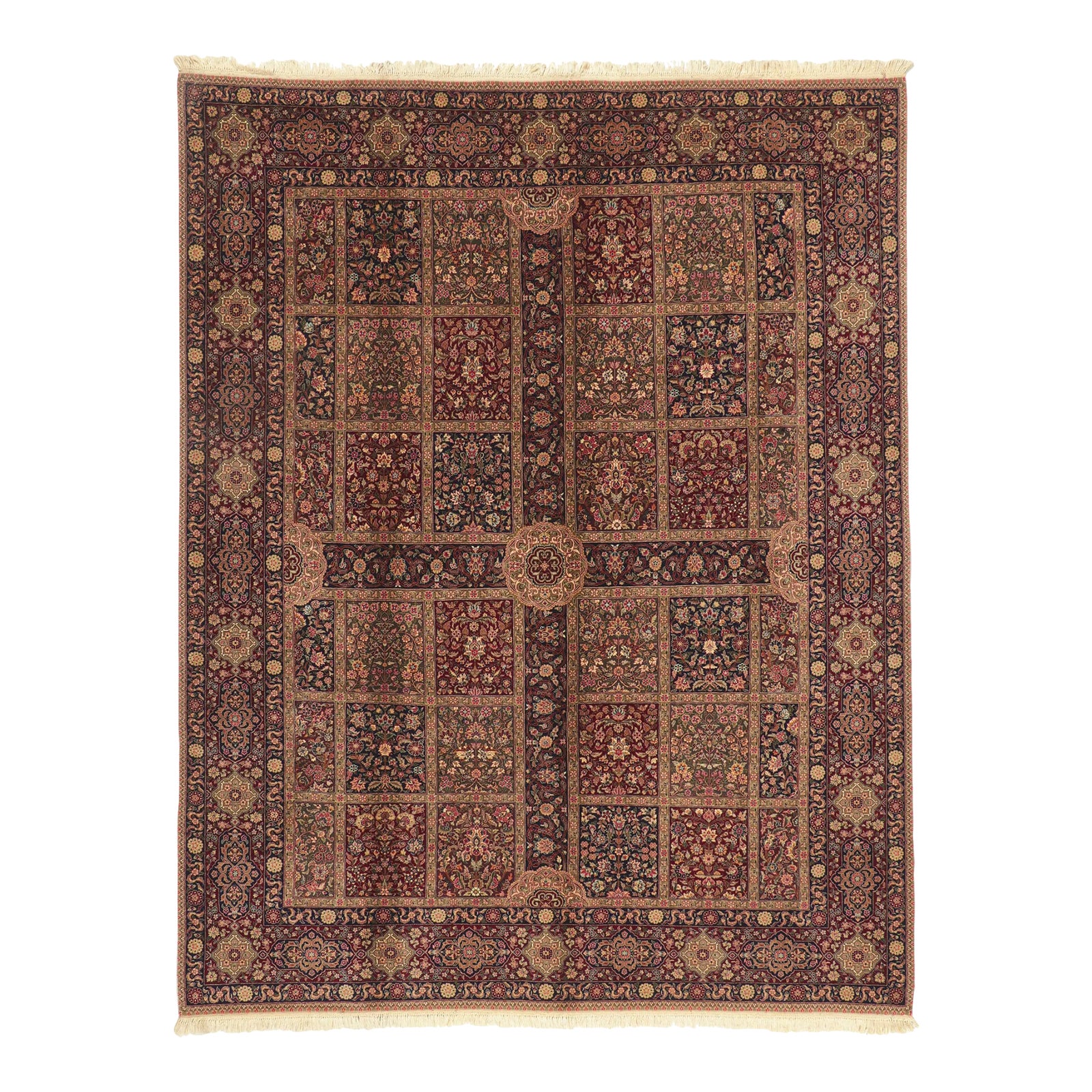 Vintage Persian Style Charbagh Rug - 07'10 X 09'11 | Chairish