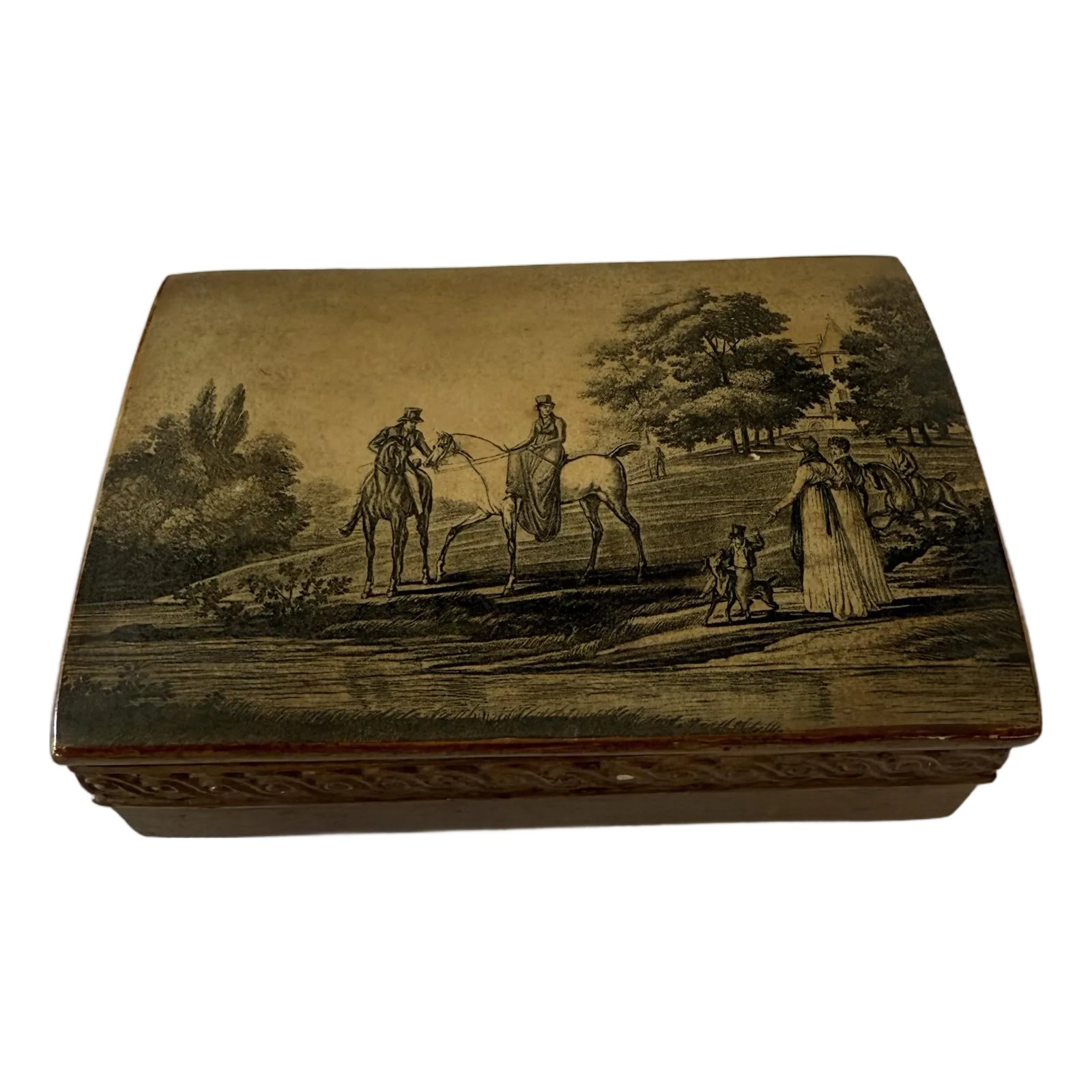 Vintage Italian Borghese Gold Gilt Chalk Ware Trinket Vanity Box | Chairish