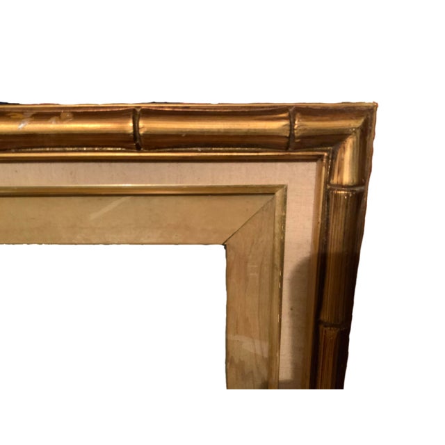 1980s Hollywood Regency Bamboo Gold Frame | Chairish