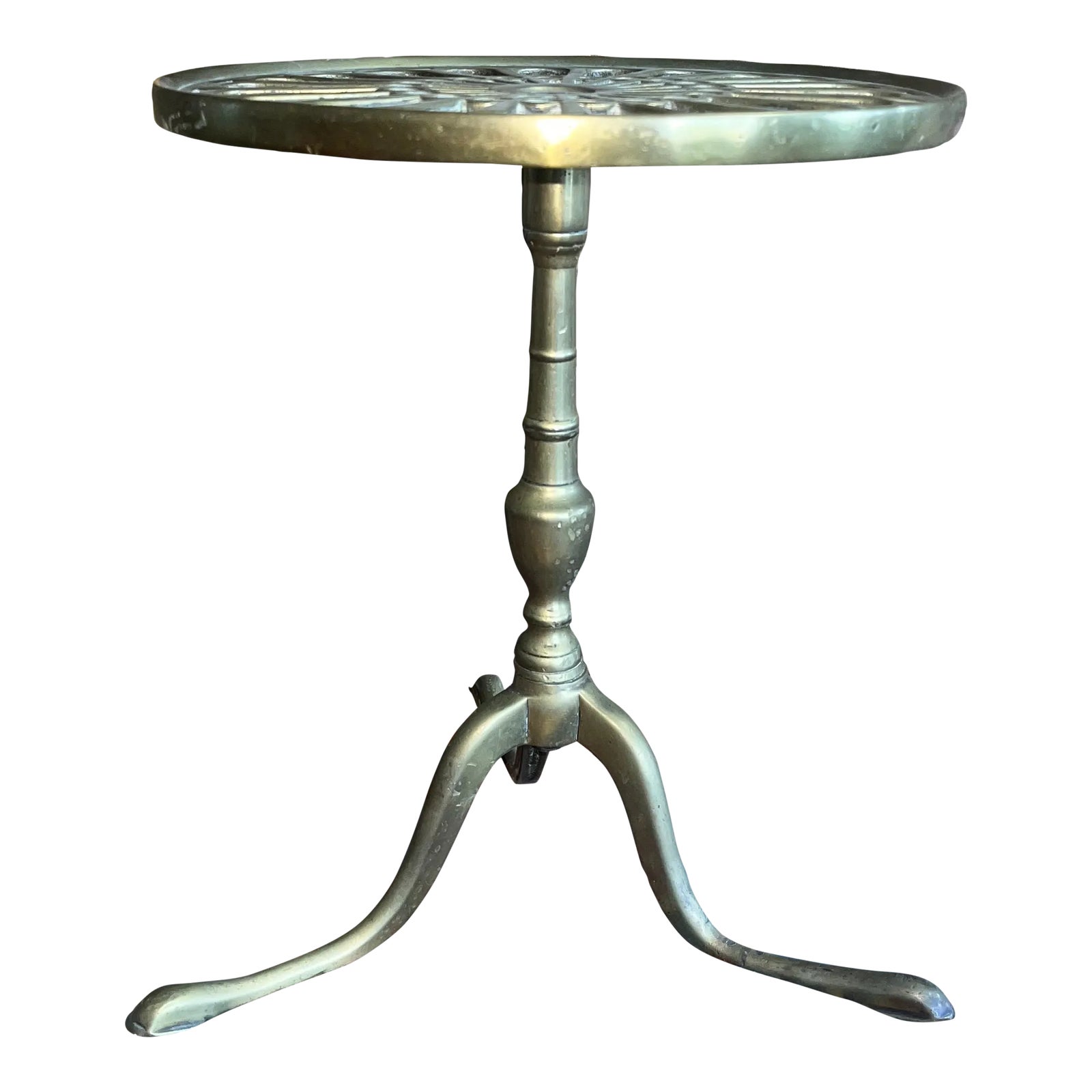 Early 20th Century Solid Brass English Trivet Stand | Chairish