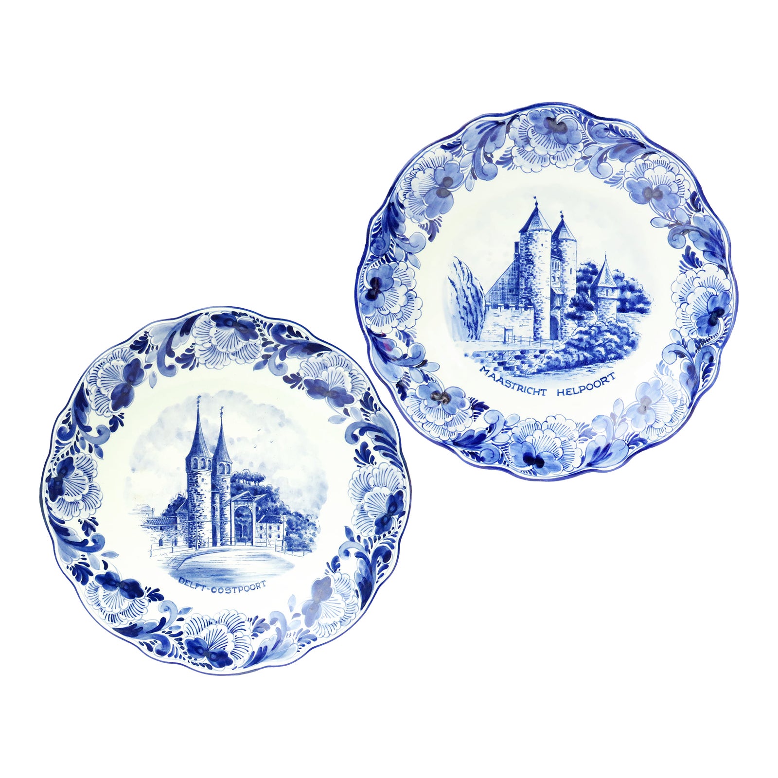 1959 & 1960 Delft Blue / Delfts Blauw Decorative Plates, Pair | Chairish