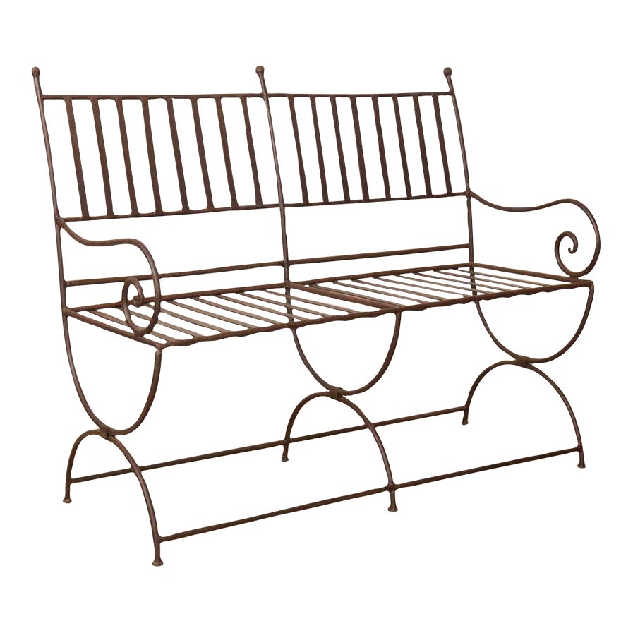 1940s French Iron Bench | Chairish