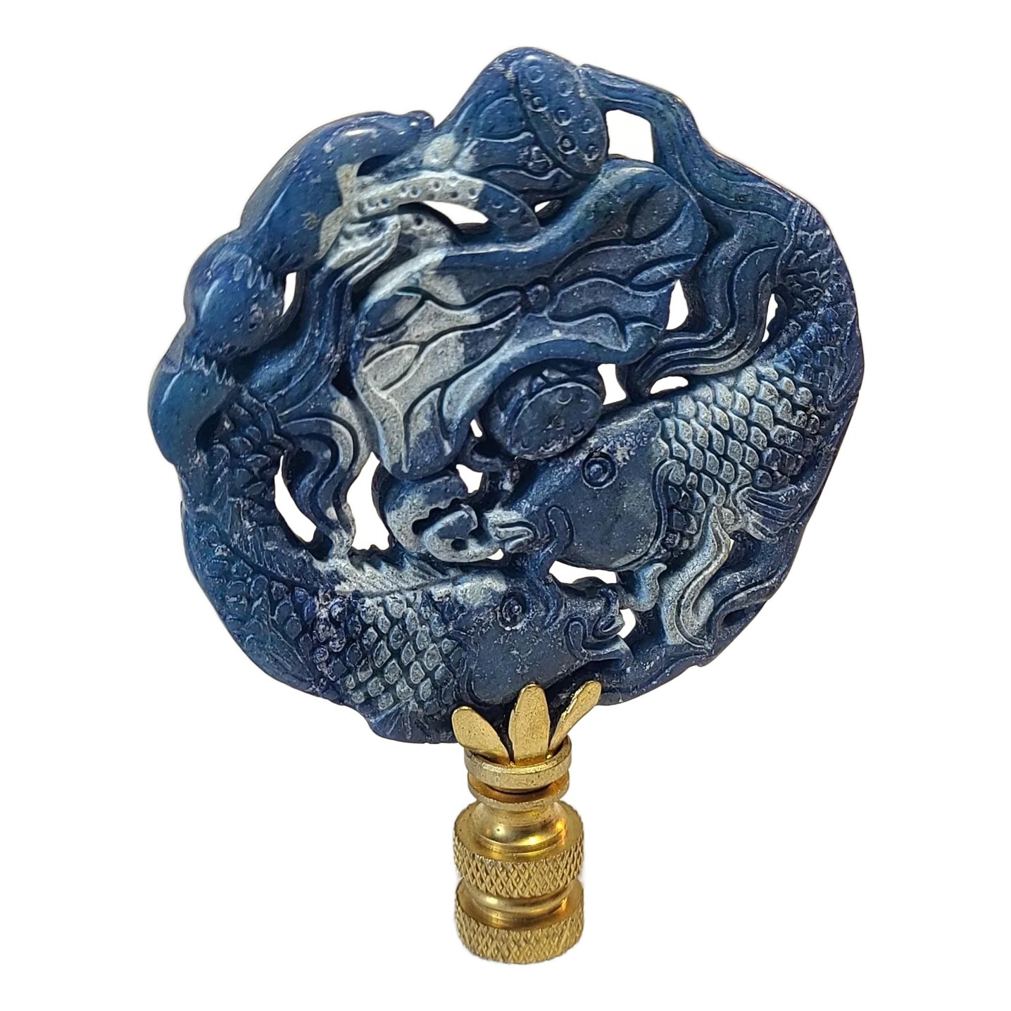 Blue Jade Lamp Finial | Chairish