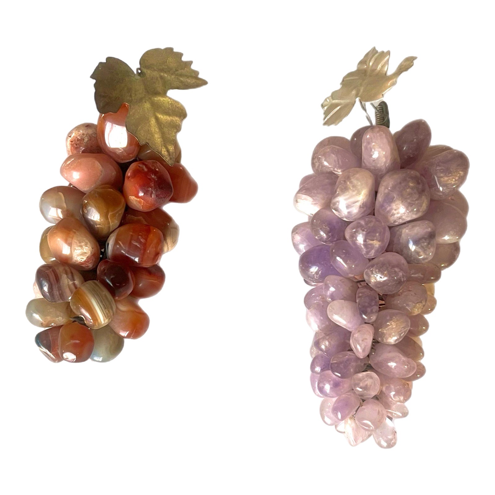 Mid-Century Semi-Precious Stone Grape Clusters - a Pair | Chairish
