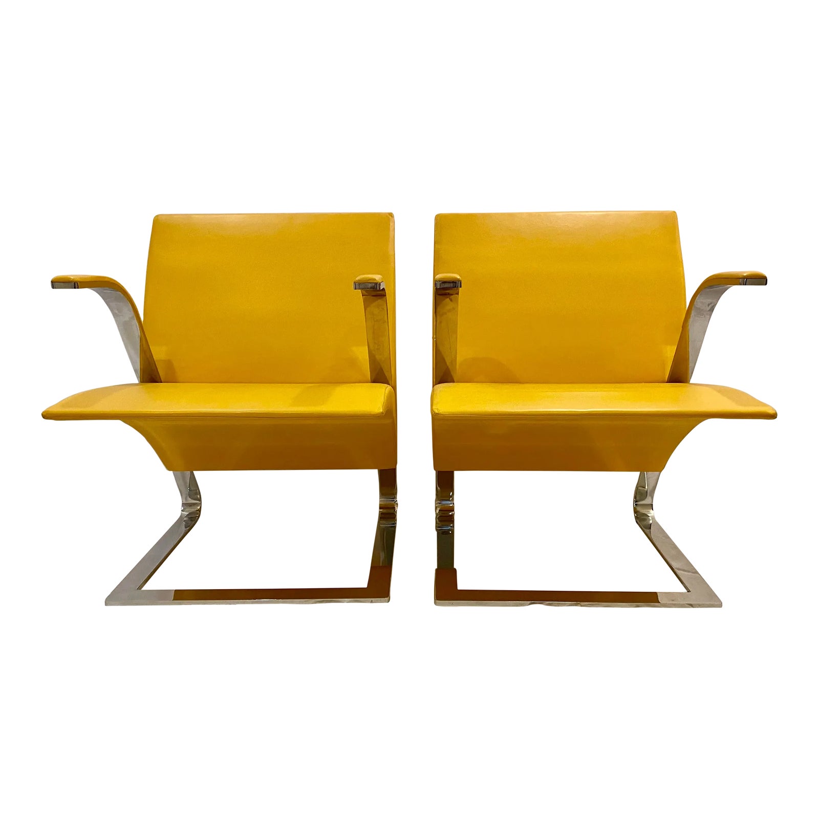 Pair of Poltrona Frau "Ravello" Armchair by Ricardo Antonio - in Yellow ...