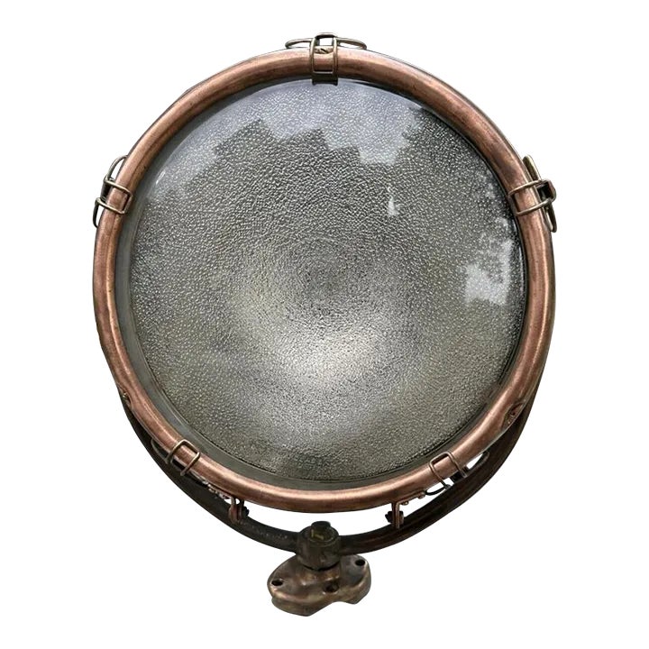 Late 20th Century Vintage Copper Nautical Ship Boat Search Spotlight Ge ...