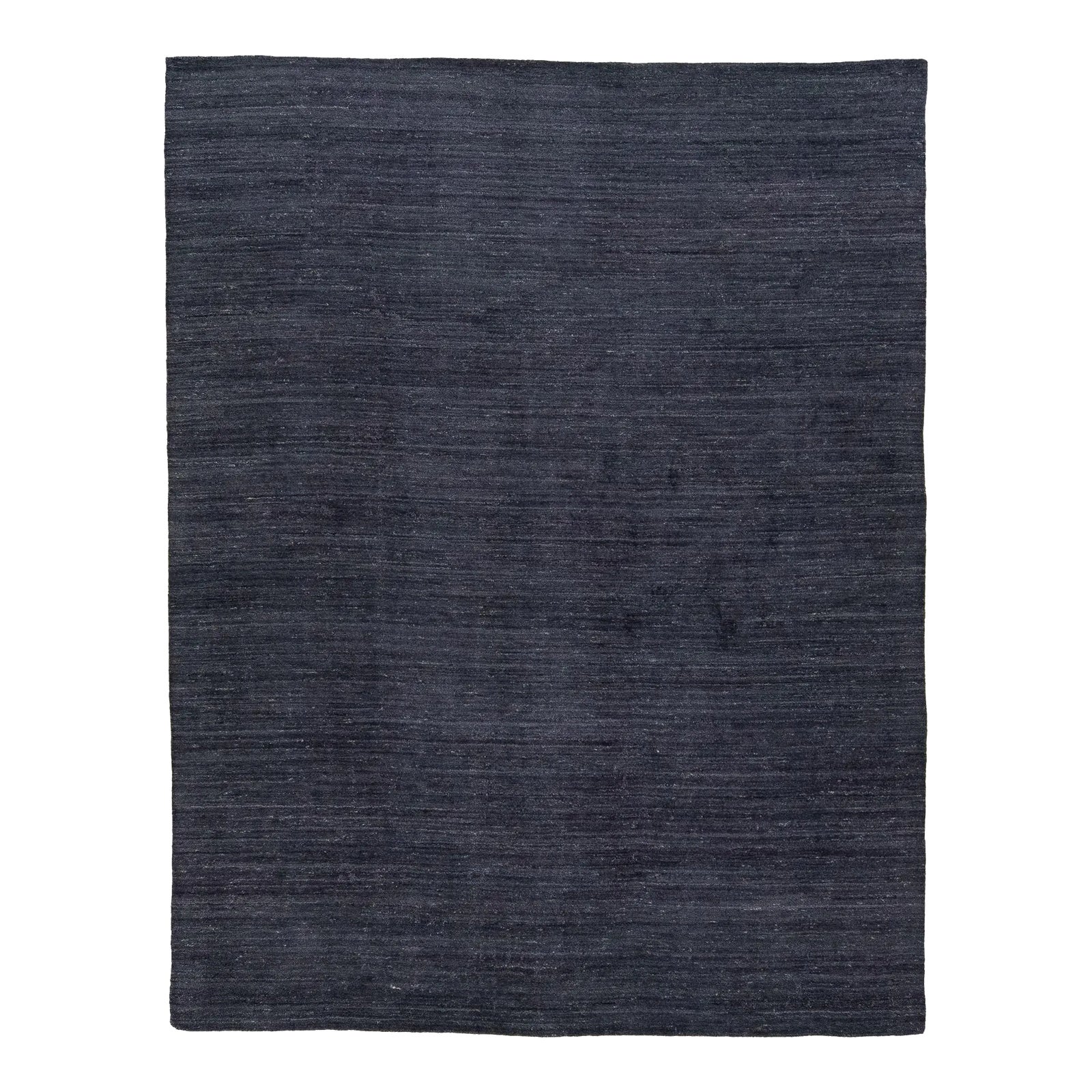 Modern Gabbeh Style Handmade Charcoal Wool Rug With Solid Motif | Chairish