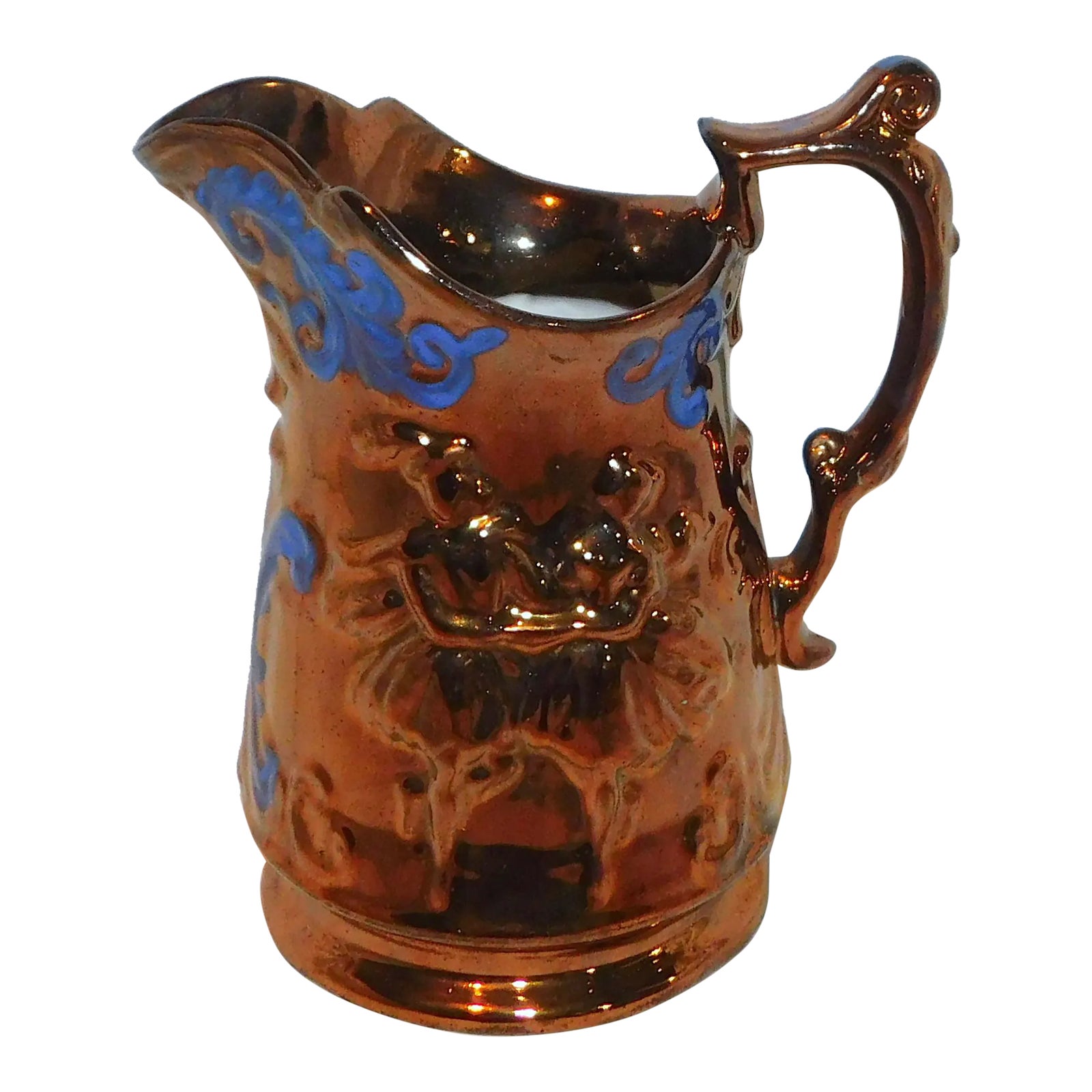 Antique Copper Lustre Pitcher | Chairish