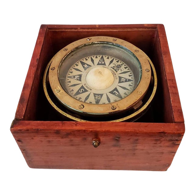 Antique Scottish Whyte Thomson & Co Ship Compass | Chairish