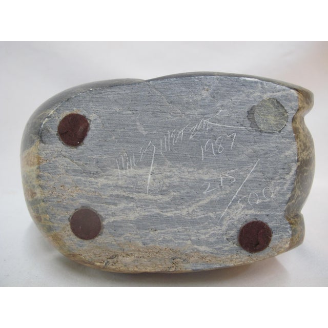 Miles Metzger Carved Soapstone Seal Sculpture 1987 | Chairish