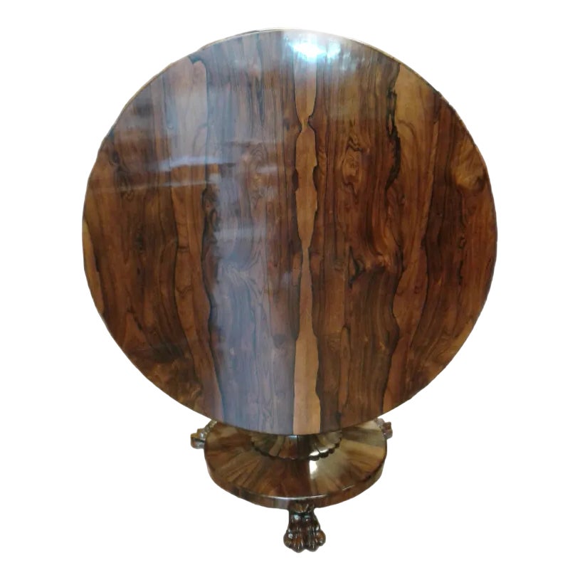 19th Century Round Sail Table in Rosewood | Chairish
