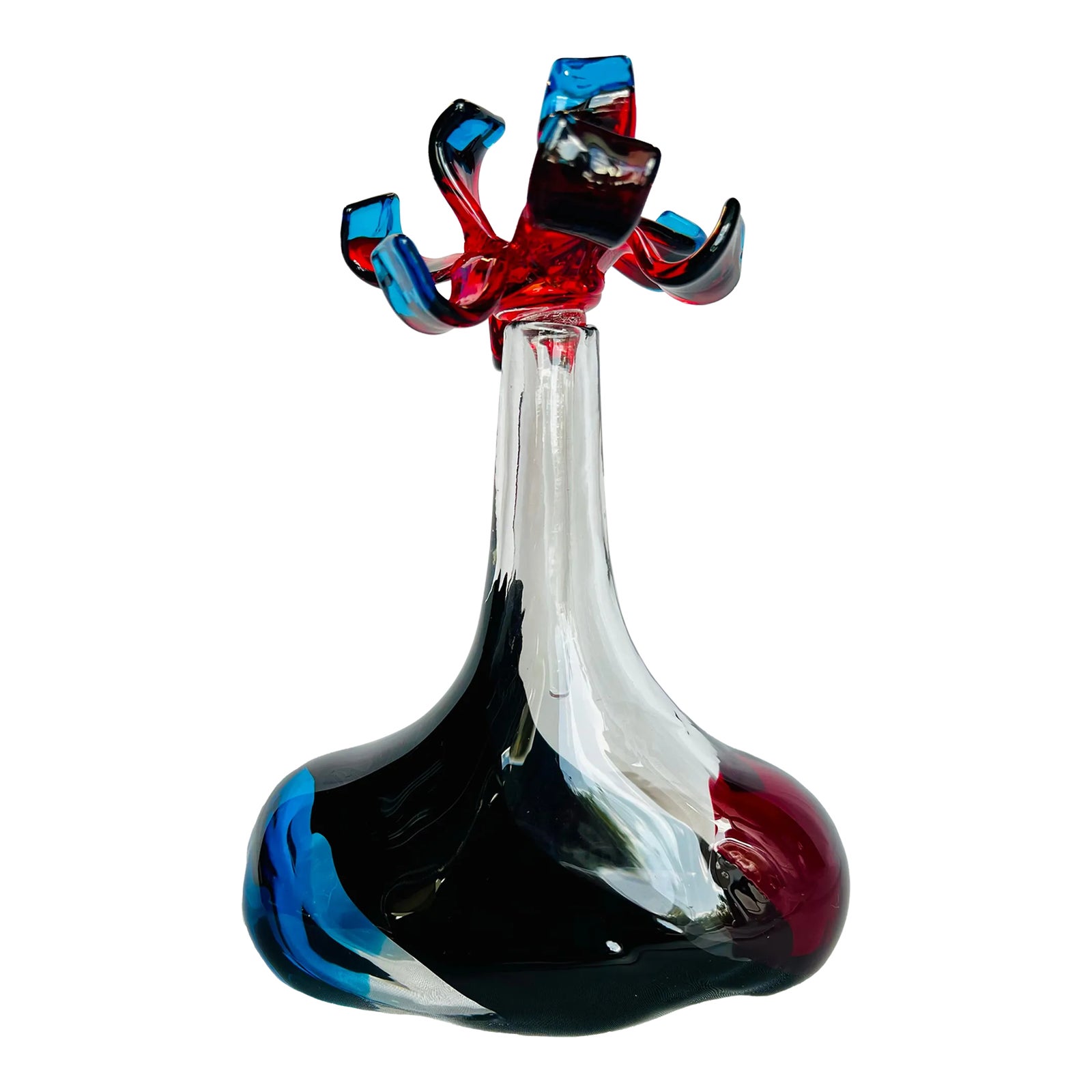 1975 Murano Freeform Bottle With Stopper by Luciano Gaspari Salviati ...