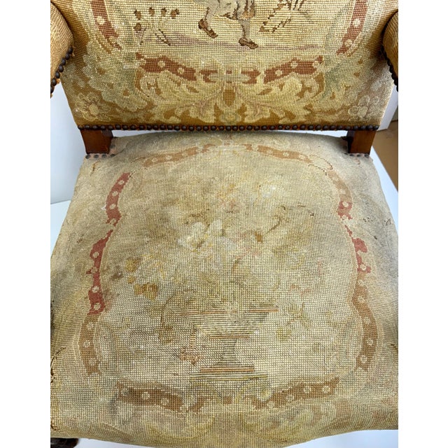Antique Late 19th Century French Louis XV Needlepoint Side Chairs, a ...
