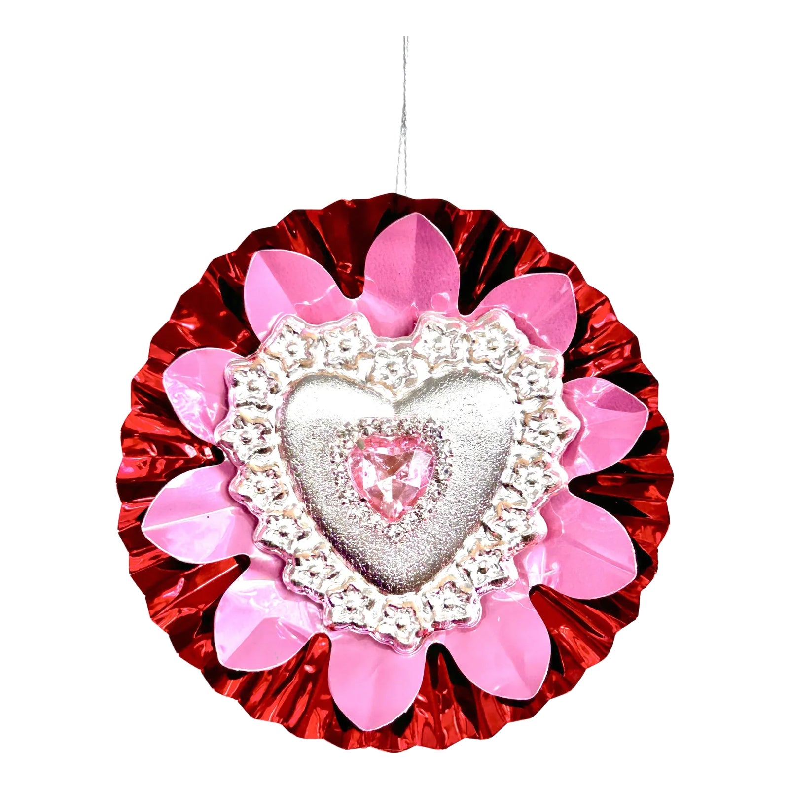 Valentine Ornament With Antique Dresdens & Vintage Light Reflectors V2 ...