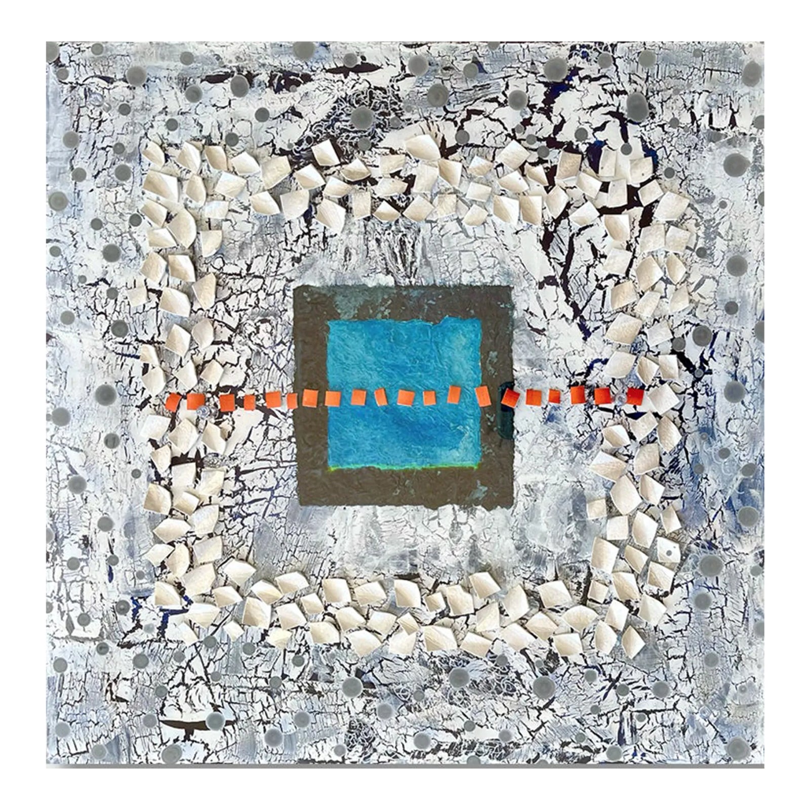 Kathleen Kane-Murrell Original Painting Over Plexiglass, "Blue Window ...