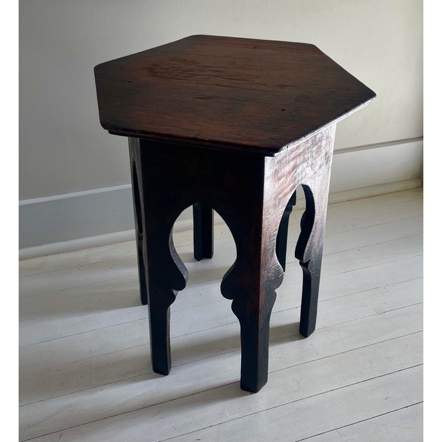 19th C. Arts and Crafts Etched Taboret Accent Table | Chairish
