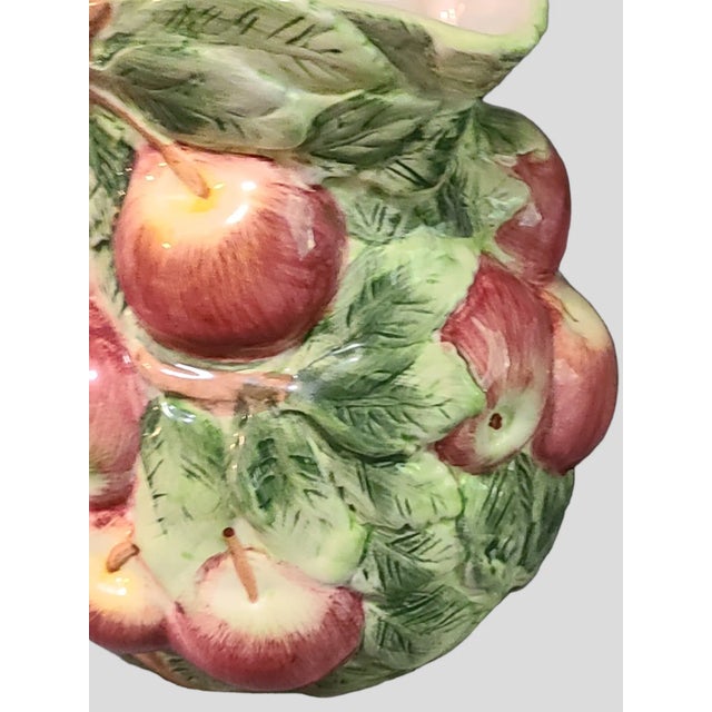 Vintage World Bazaar Majolica Pottery Apples 3d Design Pitcher | Chairish