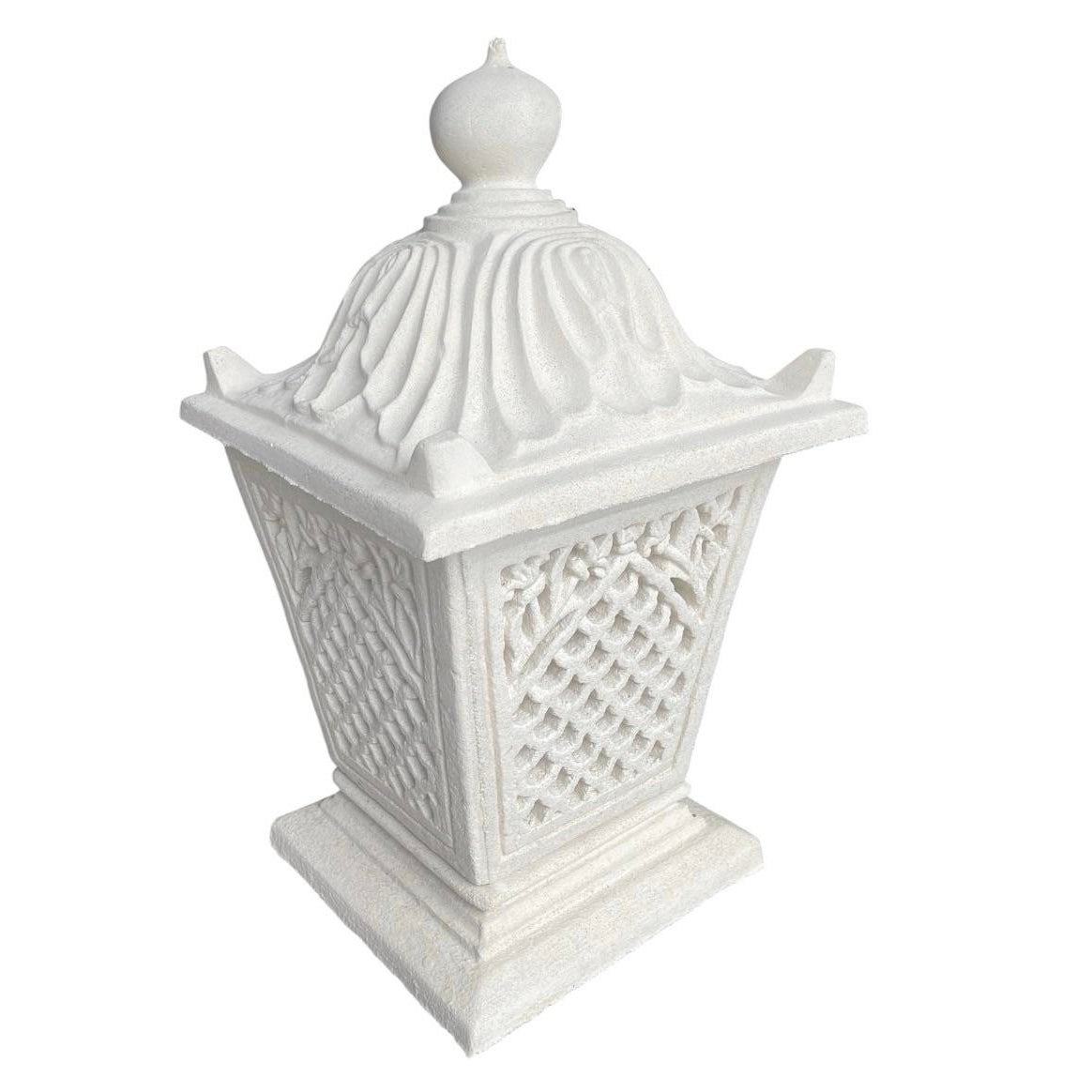 Vintage Palm Beach Regency Pier-Top Cast Stone Garden Lantern | Chairish