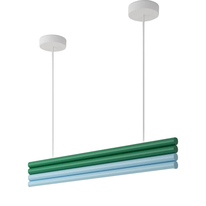 Green and Light Blue Parallel Tubes by Atelier Areti | Chairish