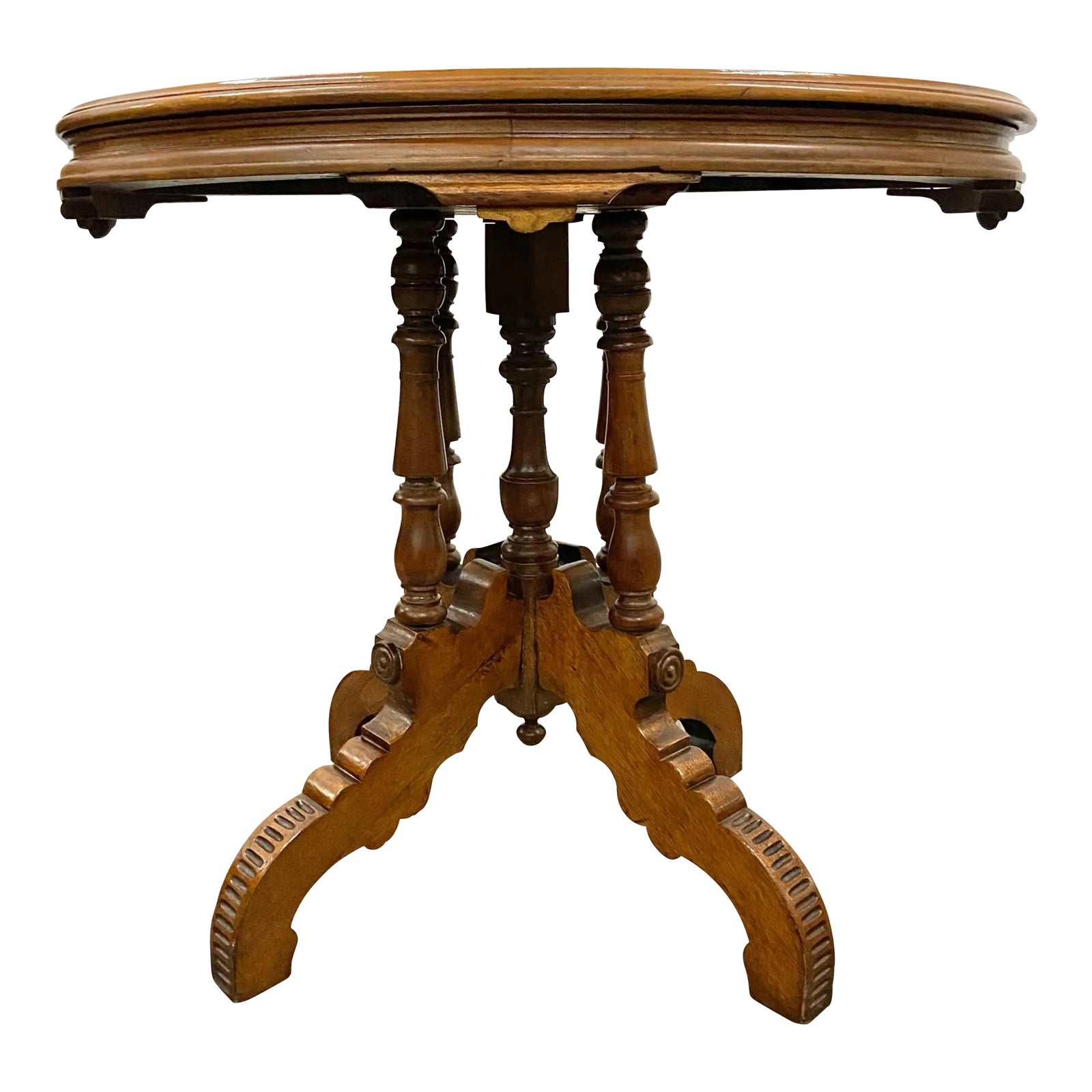 Antique Victorian Style Oval Parlor Table Accent Table | Chairish