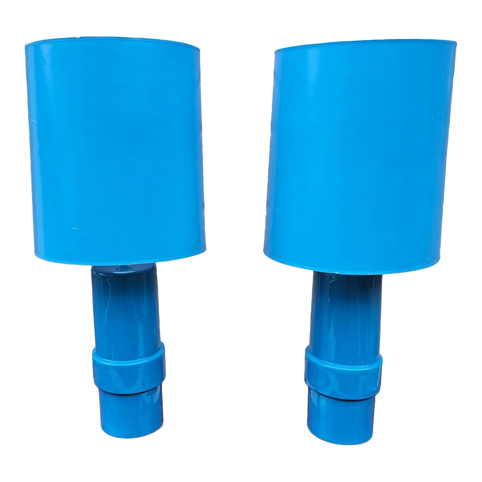 Pair of Tall Mid-Century Lawrence Peabody Ceramic Table Lamps | Chairish