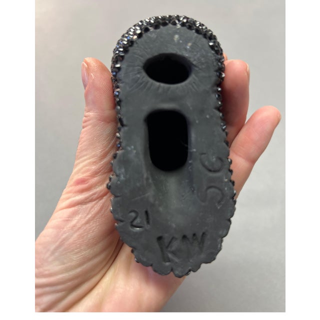 Karla Walter Ceramic, Swarovski Crystals, Wall Sculpture of Crow Head ...