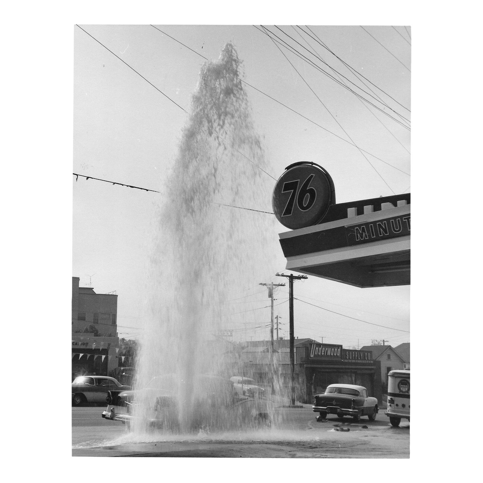 1963 Fire Hydrant Car Accident Photograph by Don Ware | Chairish