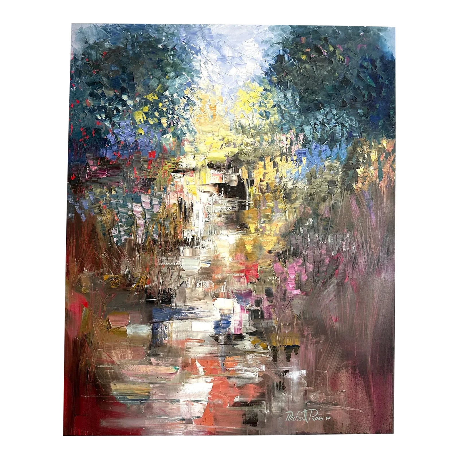 Abstract Oil Painting on Canvas by Michael Ross | Chairish