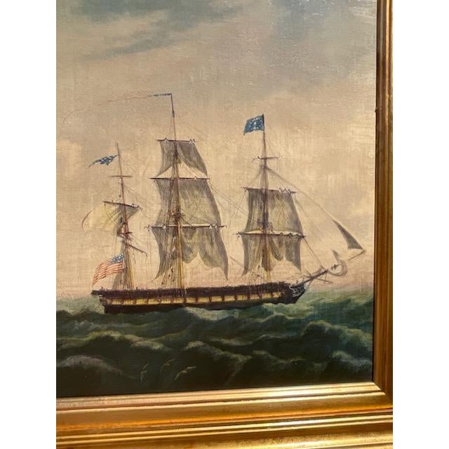 Vintage Classic Reproduction Painting of Sailboats | Chairish