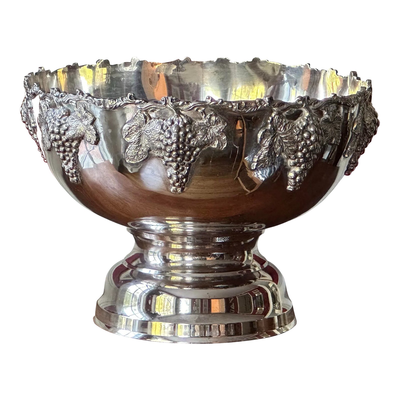 Monumental Vintage Silverplate Centerpiece Bowl, Wine Cooler | Chairish