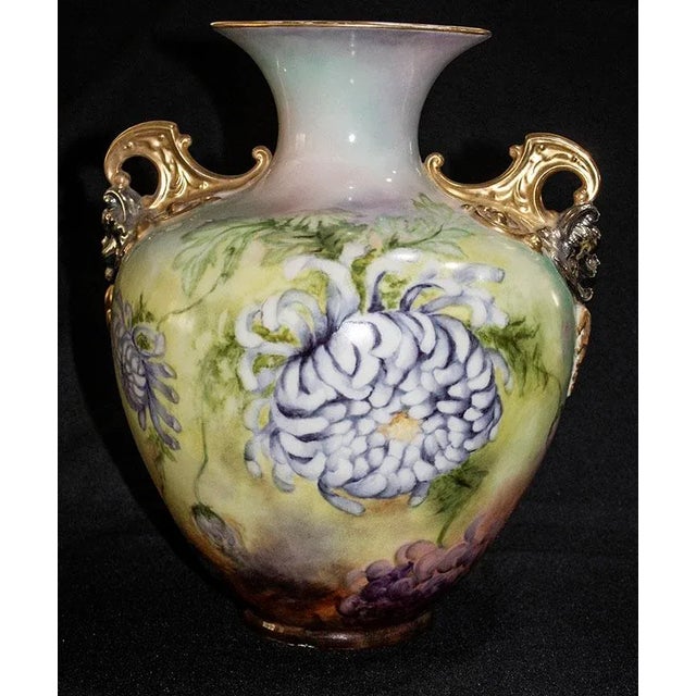 Rare Belleek Hand Painted Floral Vase - Signed | Chairish
