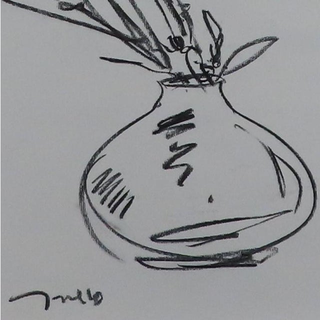 Contemporary Plant Still Life Charcoal Drawing by Jose Trujillo | Chairish