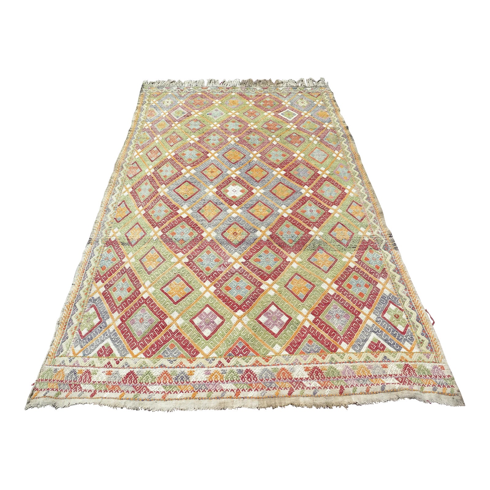 60s Turkish Handmade Boho Kilim Area Rugs | Chairish