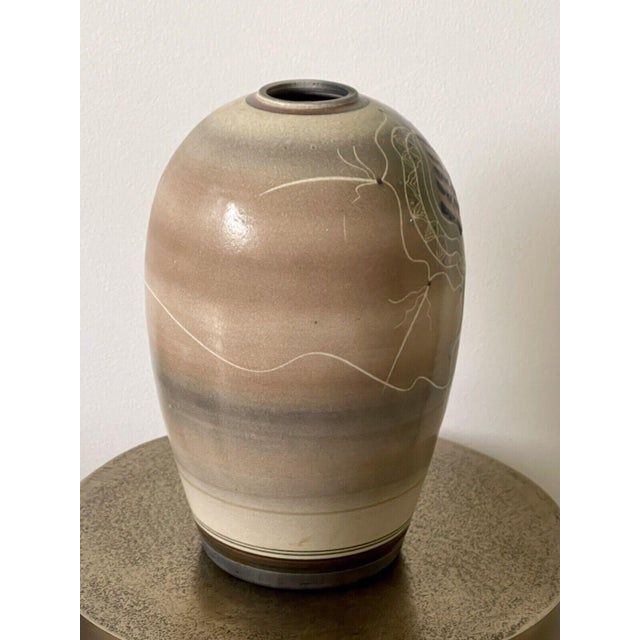 1980s Jamie Davis Studio Art Pottery Postmodern Raku Ceramic Vase ...