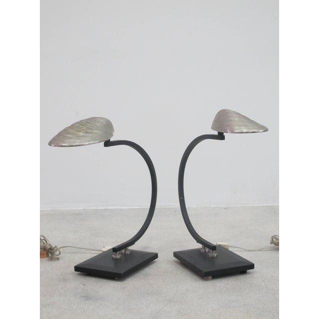 Aluminum Clam Shell Table Lamps, a Pair in the Style of Arthur Court ...