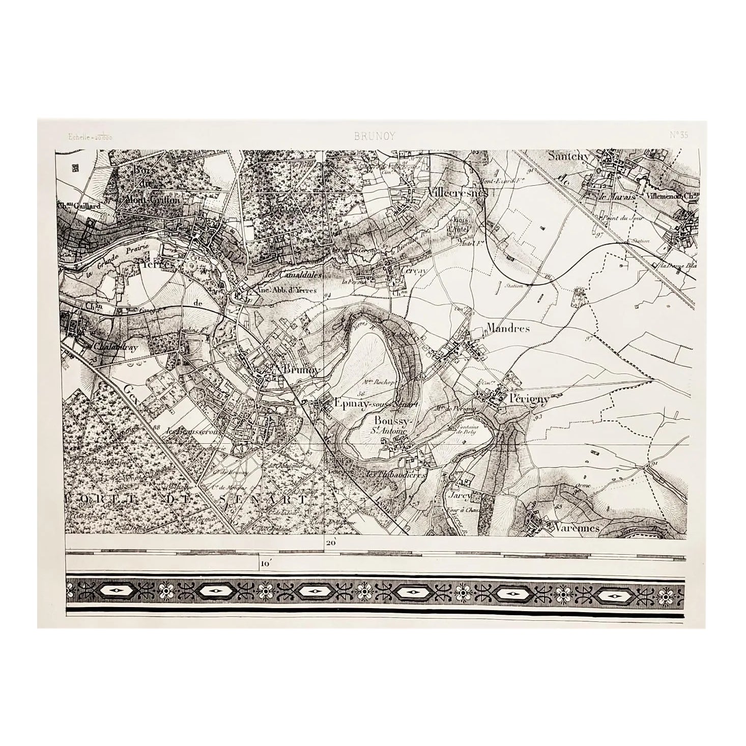 Antique 1800s French Map Ile De France | Chairish