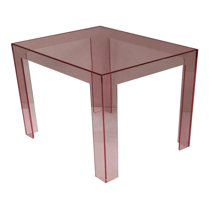Pink Acrylic Square Table | Chairish