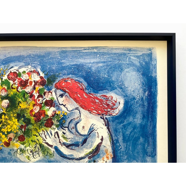 Marc Chagall Vintage 1962 " Nice, Soleil Fleurs " Mourlot Lithograph ...