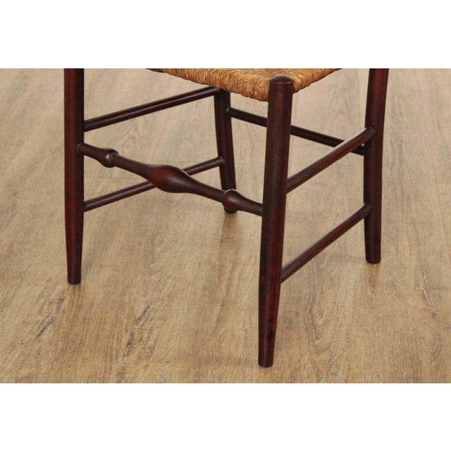 Shaker Style Antique Rush Seat Cherry Ladderback Chair | Chairish