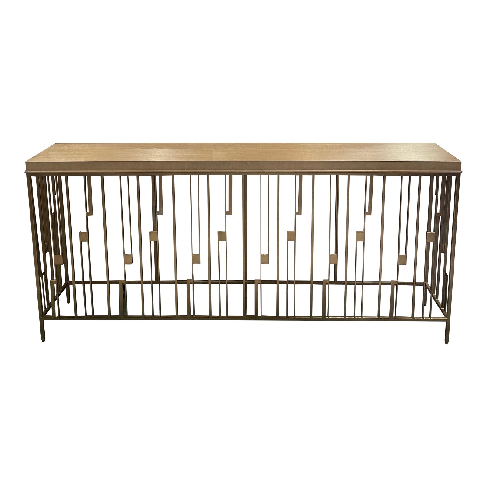 Lexington Studio Console Table With Metal Openwork Base | Chairish