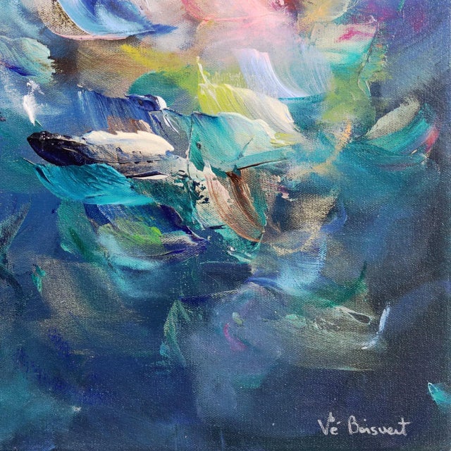 Emotions in Color - Colorful Blue Teal Abstract Floral Painting ...