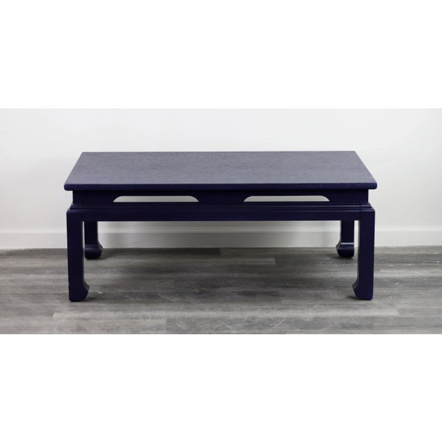 Carl Springer Style Blue Raffia Coffee Table | Chairish