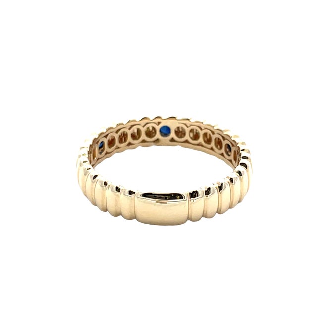 14k Yellow Gold Sapphire Band Ring, Size 6.75 | Chairish