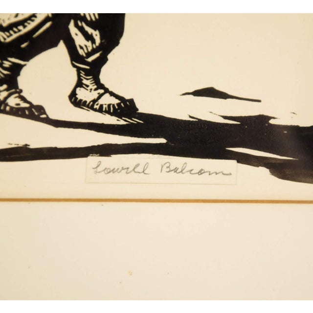 1950s Vintage Lourel Balcom Woodcut on Paper Print | Chairish