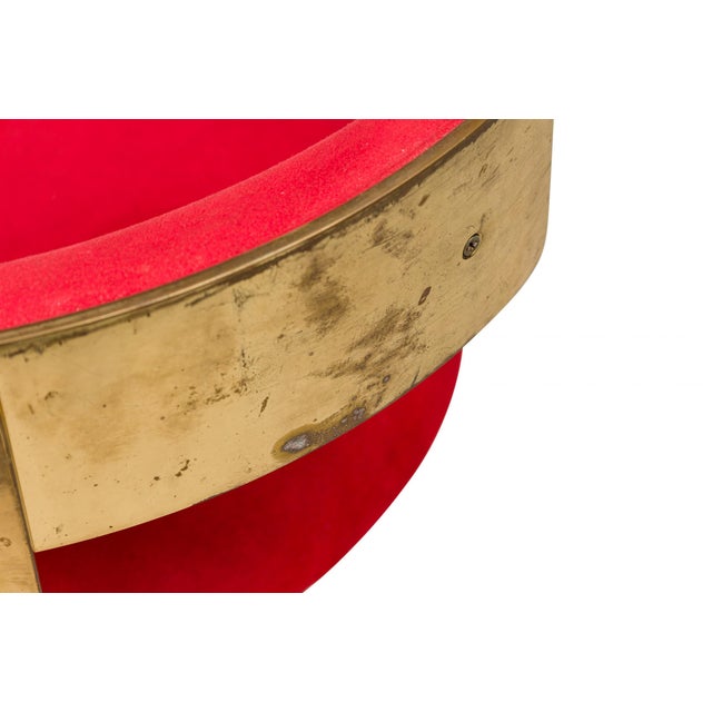 Designs for Leisure Mid-Century American Fluted Column Red Upholstered ...