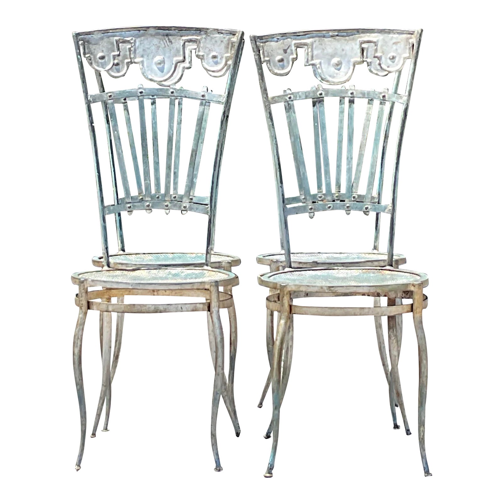 Vintage Boho Wrought Iron Carousel Chairs - Set of 4 | Chairish